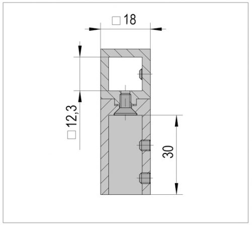 Three-Point Connector square Bohle Basic square 12X12, shiny Chrome ...
