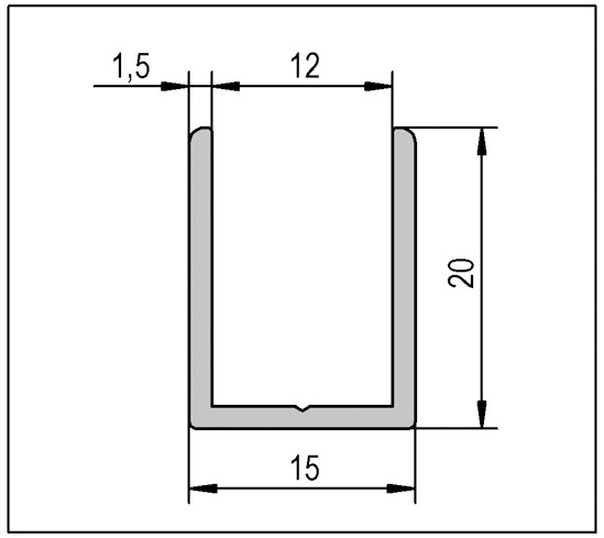 U Channel Glazing Detail Stainless Steel Glass U Channel 6.5mm For