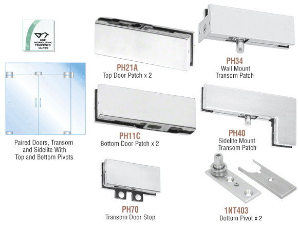 Patch Door Kit for Double Doors for Use with Fixed Transom and One ...